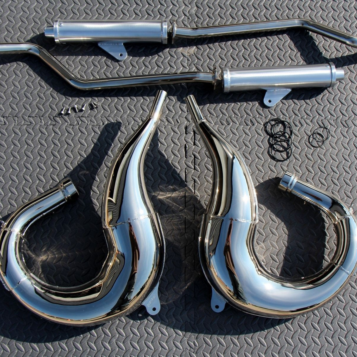 Yamaha Banshee CHROME in frame SHEARER drag pipes small bore 87-06 ...