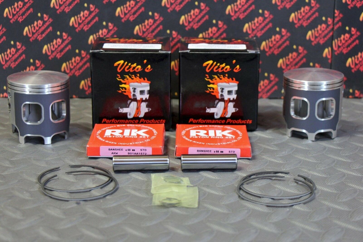 2 x Vito's ATHENA Banshee pistons FORGED 68.00 stock cylinder BIG BORE ...