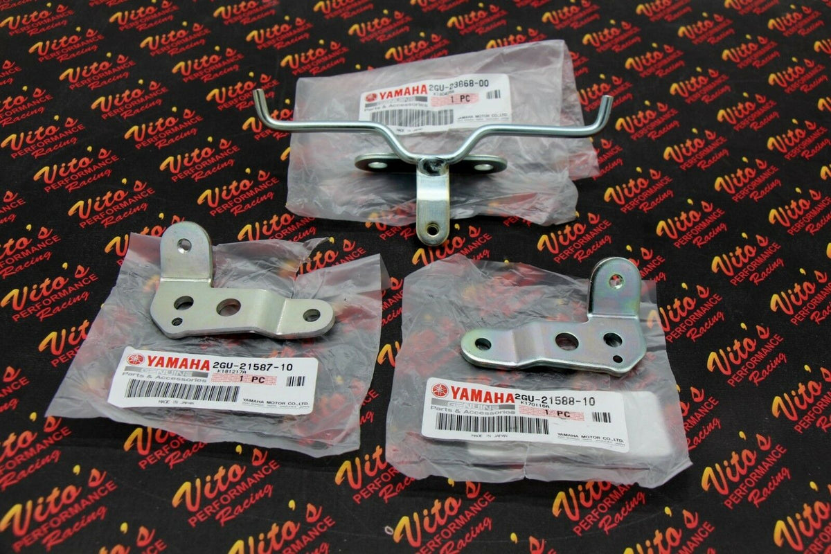 New Yamaha Banshee Radiator Tab Tabs Brackets + Steering Stem Mounts ...