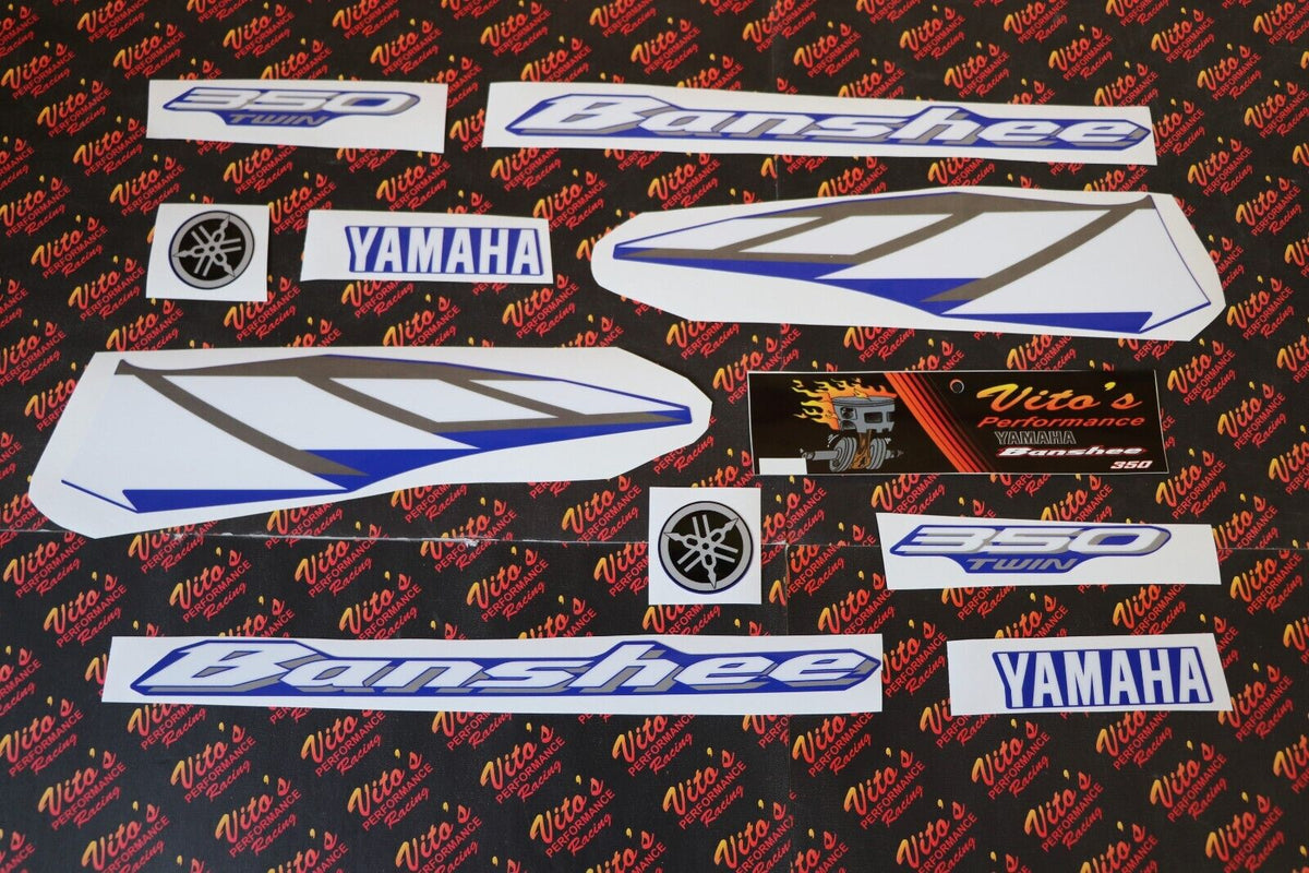Vito's vinyl decal graphics kit 14MIL sticker Yamaha Banshee BLUE WHITE ...