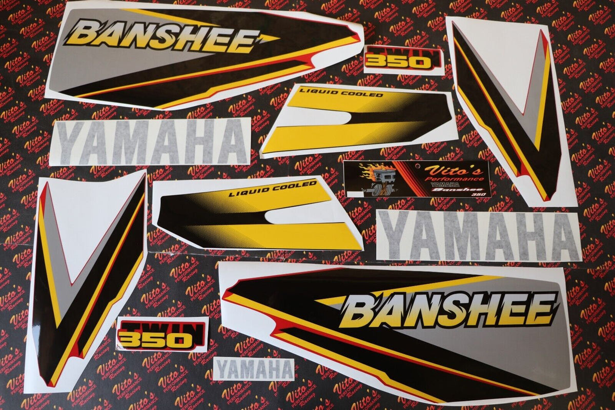 Vito's vinyl decal graphics kit 14MIL sticker Yamaha Banshee RED BLACK ...