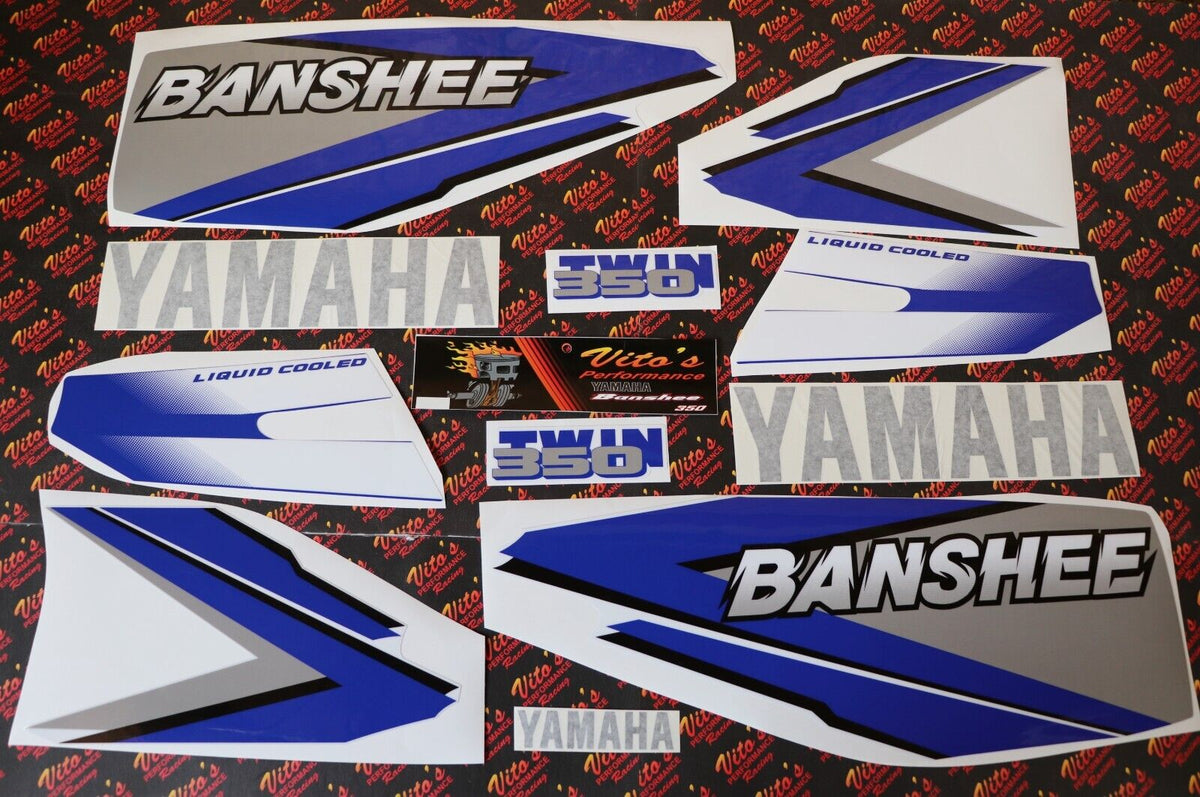 Vito's vinyl decal graphics kit 14MIL sticker Yamaha Banshee BLUE WHITE ...