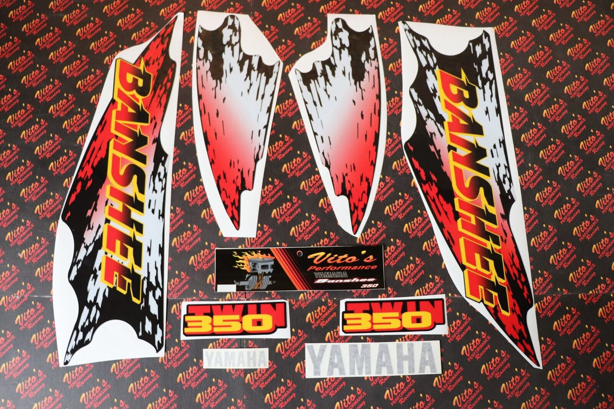 Vito's vinyl decal graphics kit 14MIL sticker Yamaha Banshee RED BLACK ...