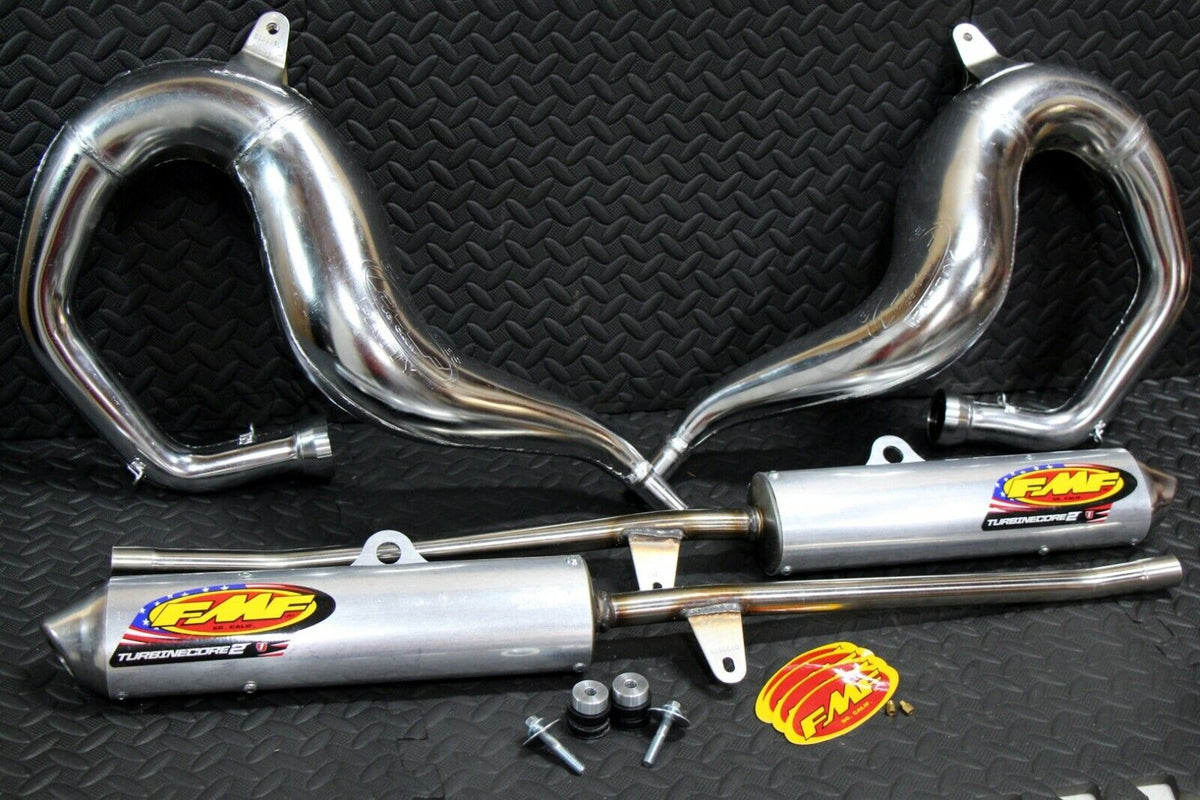 NEW FMF Fatty exhaust Pipes & Power core 2 silencers Yamaha Banshee ...