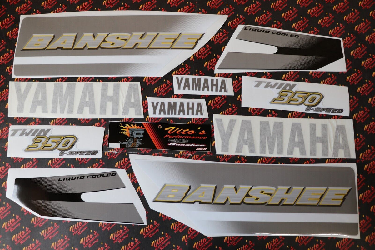 Vito's vinyl decal graphics kit 14MIL sticker Yamaha Banshee SILVER ...
