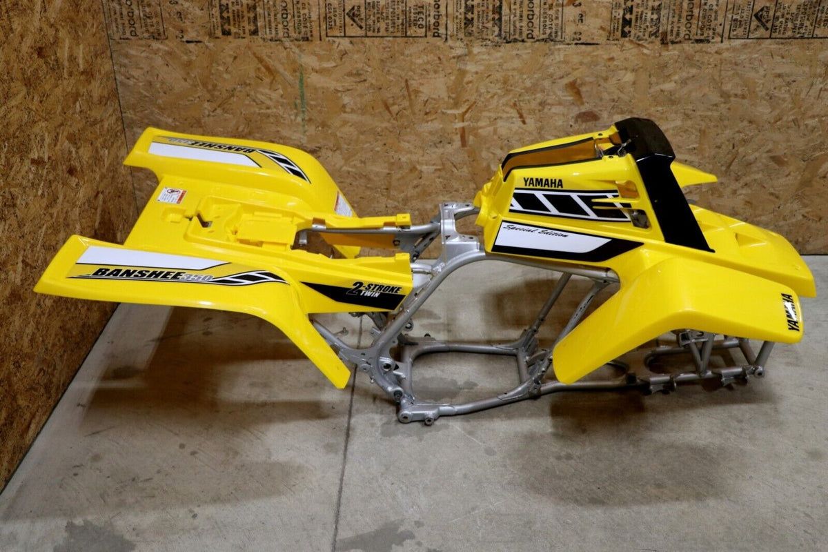 Yamaha Banshee fenders gas tank plastic graphics YELLOW + CARBON GRILL ...