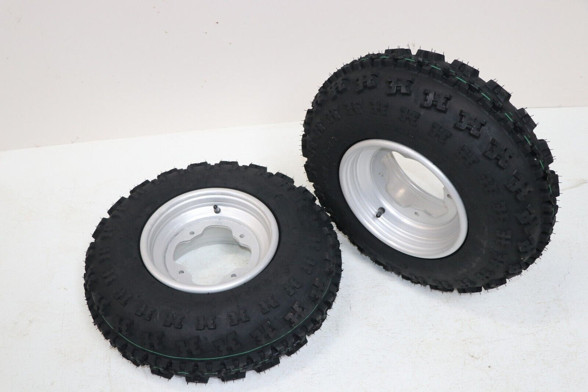 NEW 21x7x10 front tires + wheels rims Yamaha Banshee Raptor YFZ450 ...