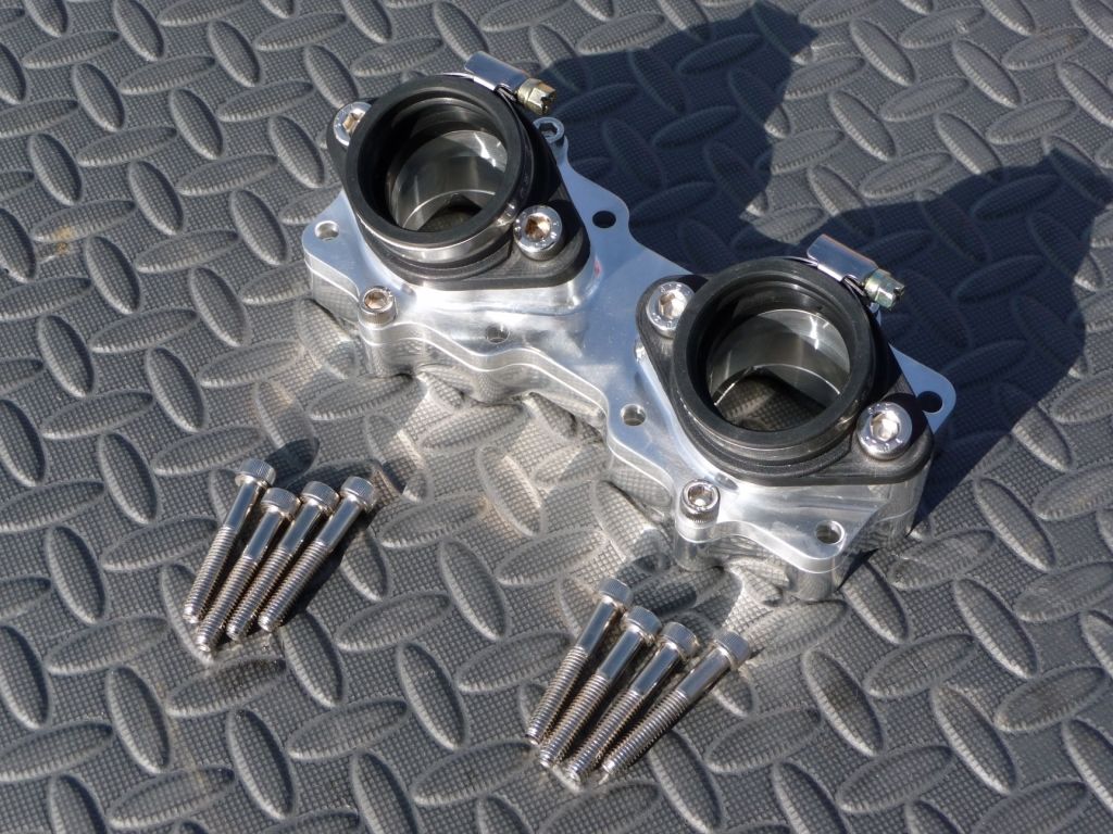 NEW Banshee BILLET aluminum crossover intakes STOCK or 28mm carbs ...