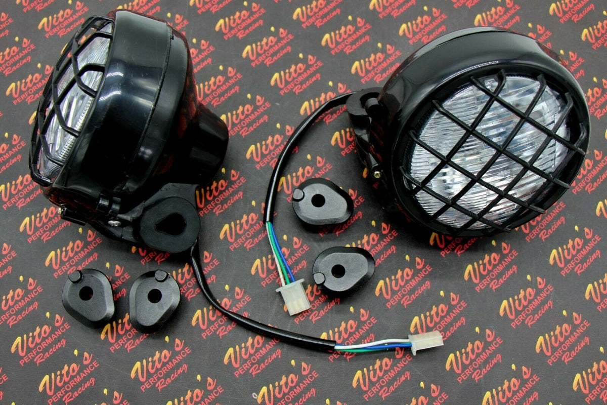 2 x NEW Headlights Yamaha Banshee lens bulbs lights grills 1996-2001 ...