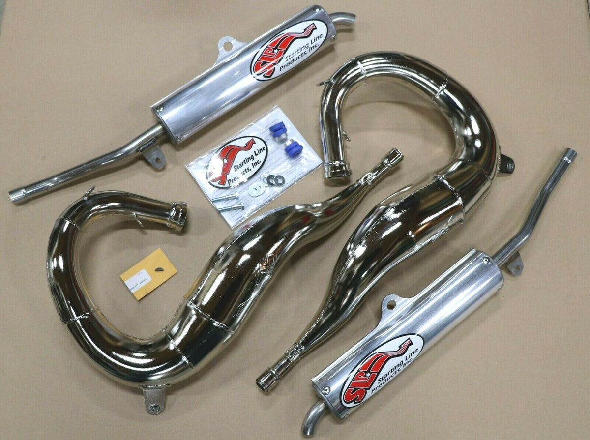 Yamaha Banshee CHROME SLP pipes silencer 1987-2006 incredible mid range ...