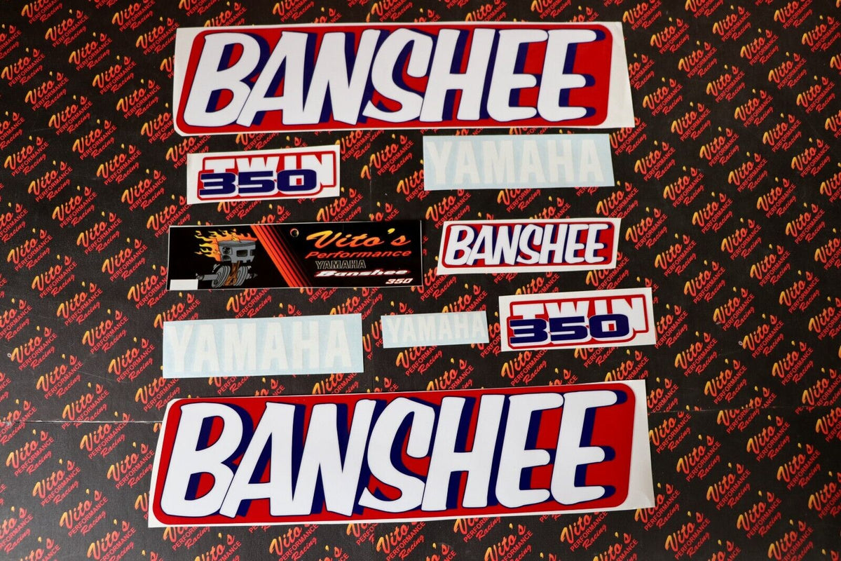 Vito's vinyl decal graphics kit 14MIL sticker Yamaha Banshee RED GRAY ...