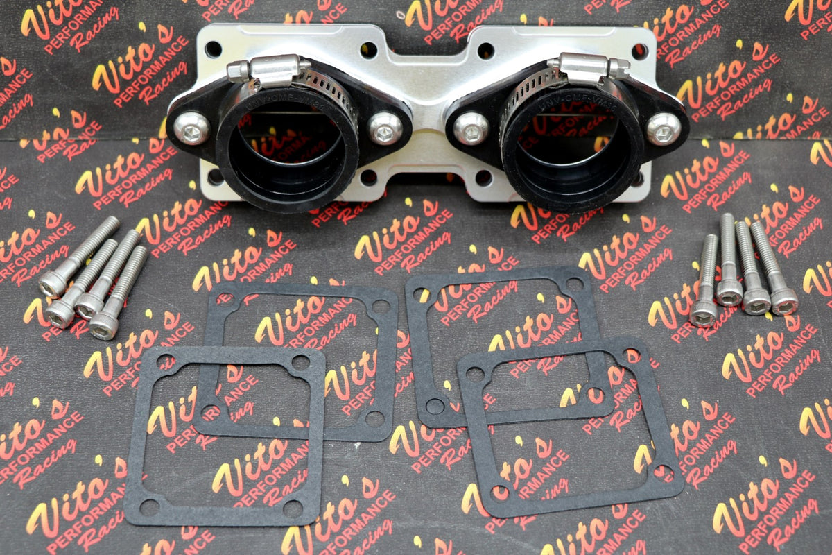 NEW Banshee BILLET aluminum crossover intakes 38mm 39mm 41mm carbs ...