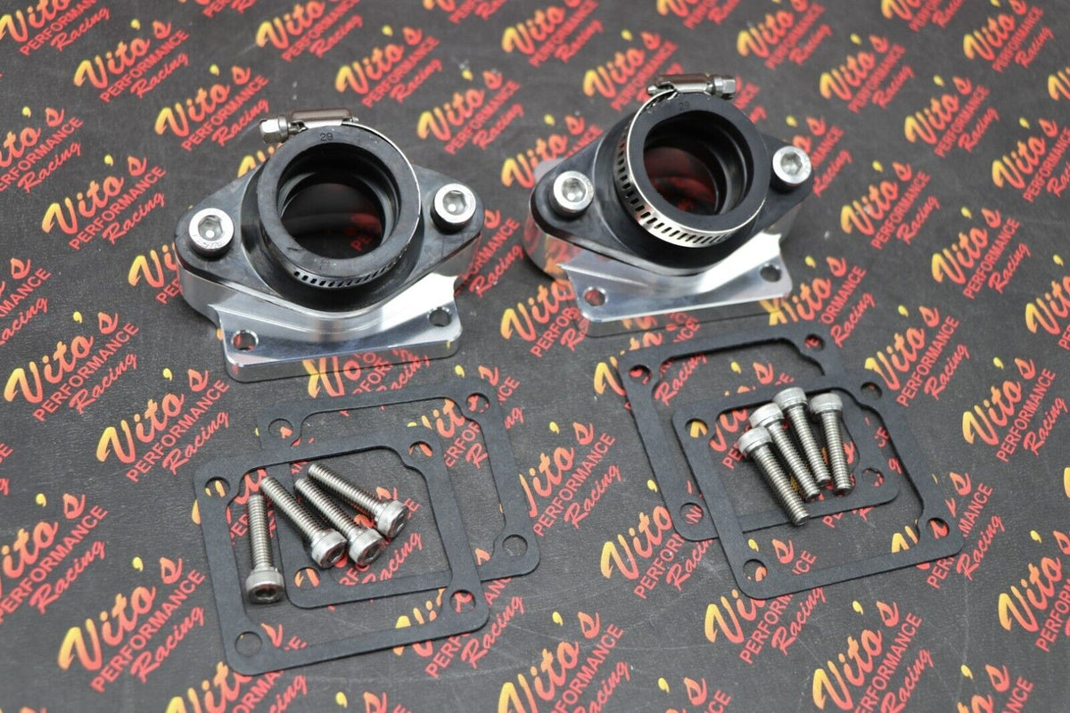 2 x BANSHEE BILLET aluminum SINGLE INTAKES carb boots intake stock carb ...