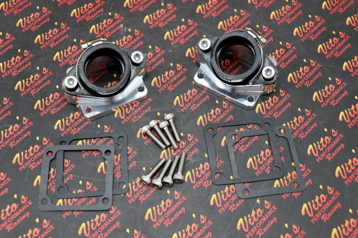 2 x BANSHEE BILLET aluminum SINGLE INTAKES carb boots intake 33mm 34mm ...