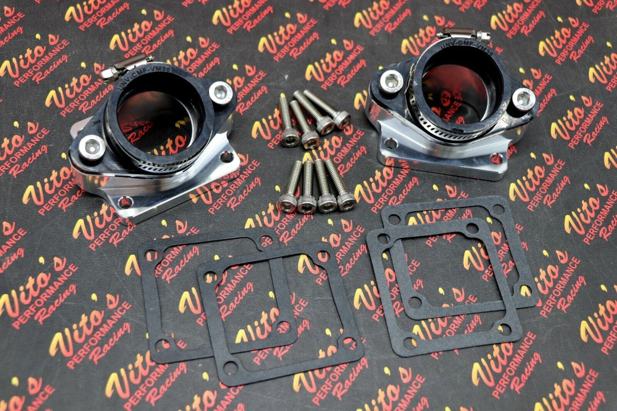 2 x BANSHEE BILLET aluminum SINGLE INTAKES carb boots intake 38mm 39mm ...
